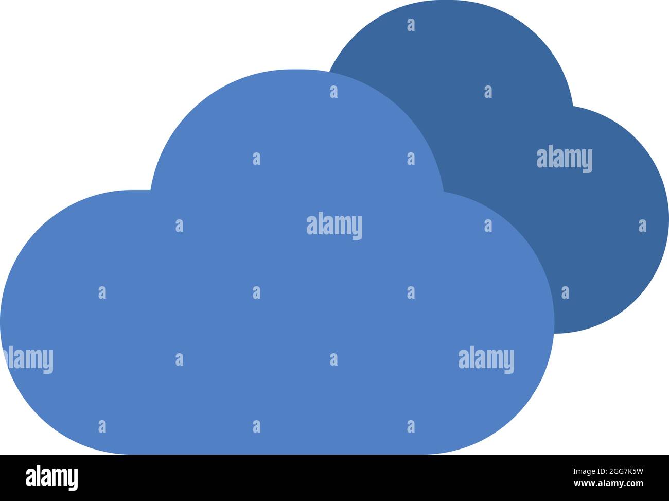 Two blue clouds, icon illustration, vector on white background Stock ...