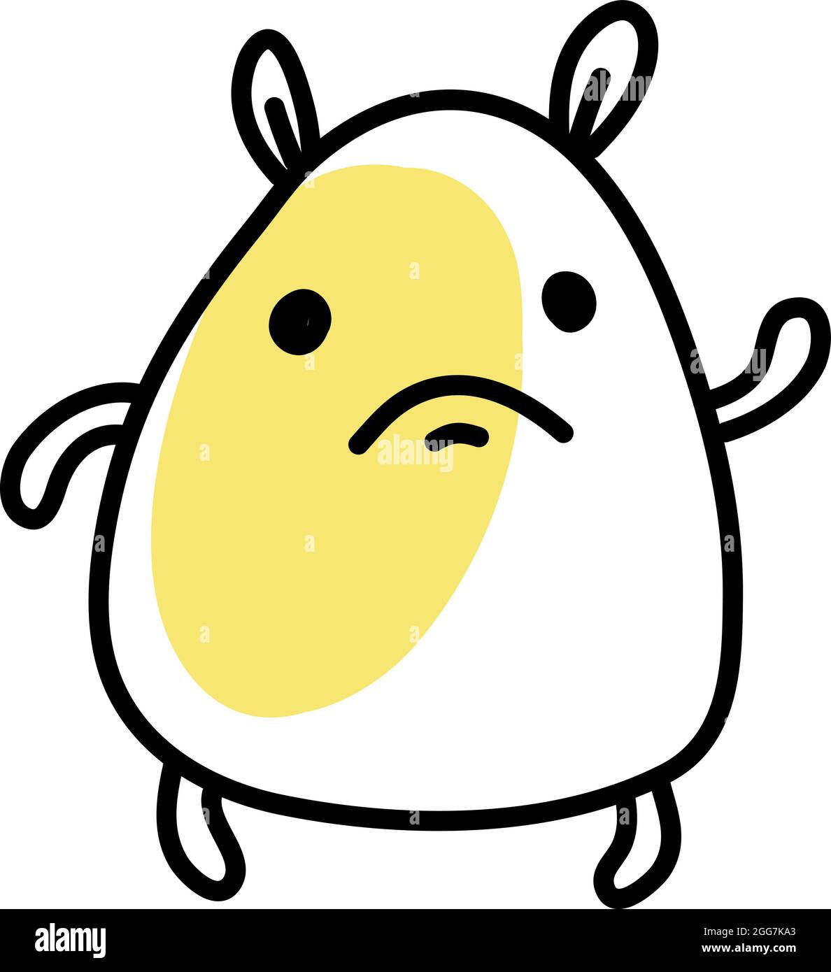 Fat little monster, icon illustration, vector on white background Stock ...