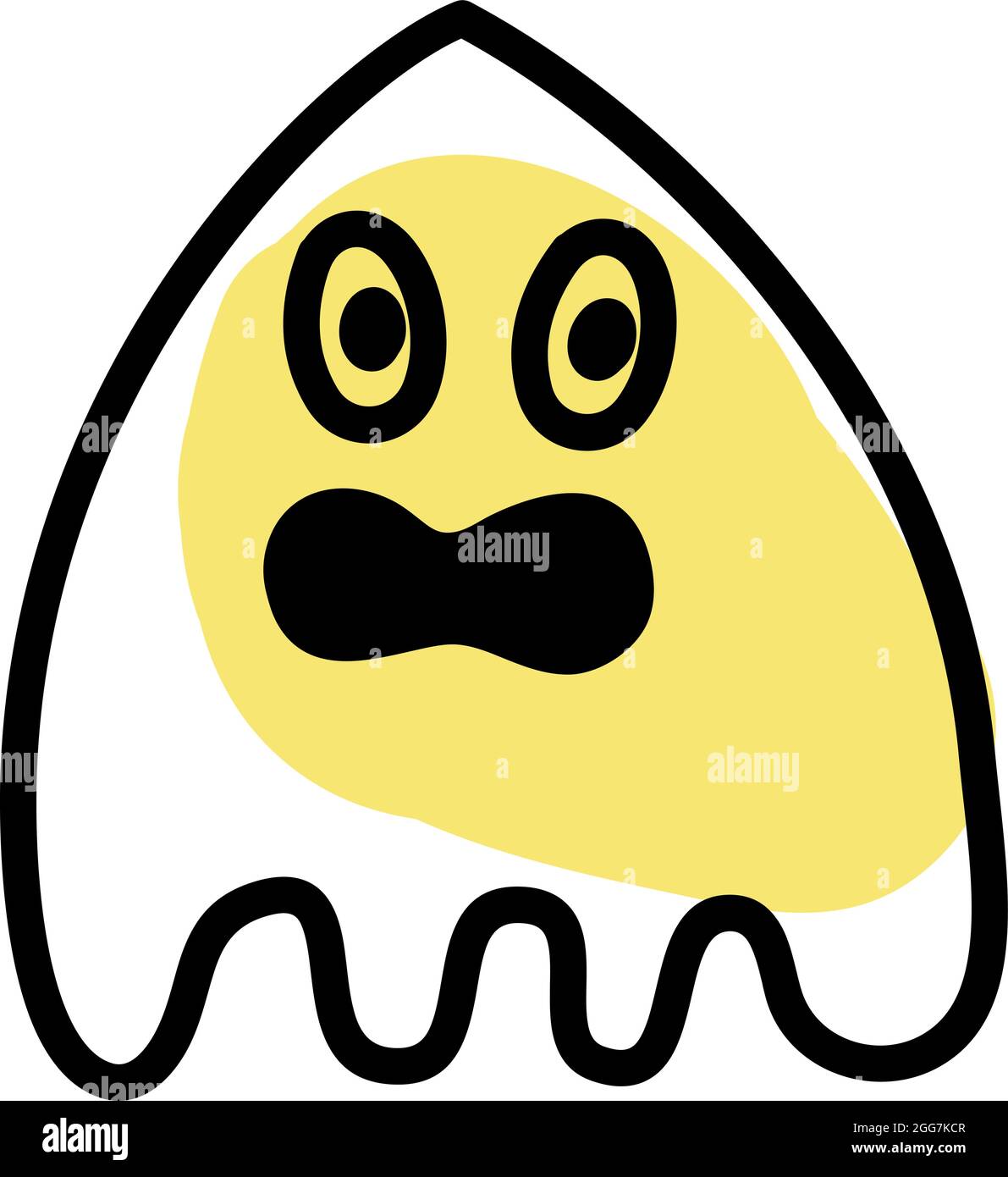 Yellow scared monster, icon illustration, vector on white background ...