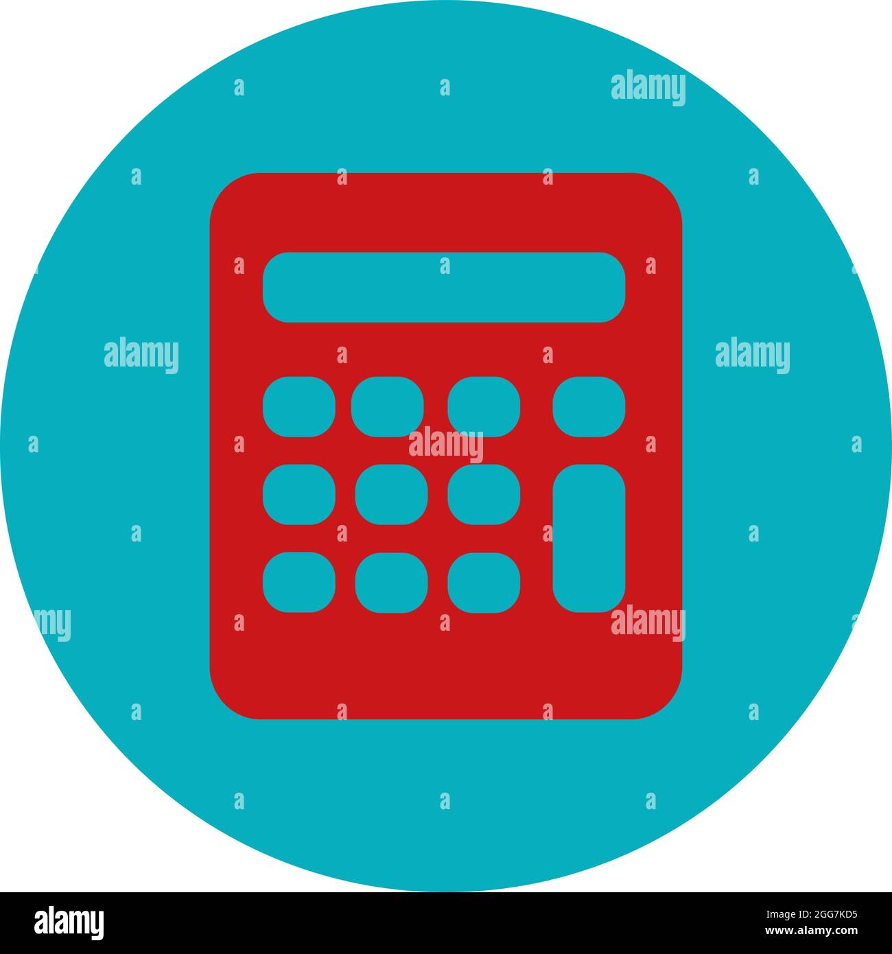 Red school calculator, icon illustration, vector on white background ...
