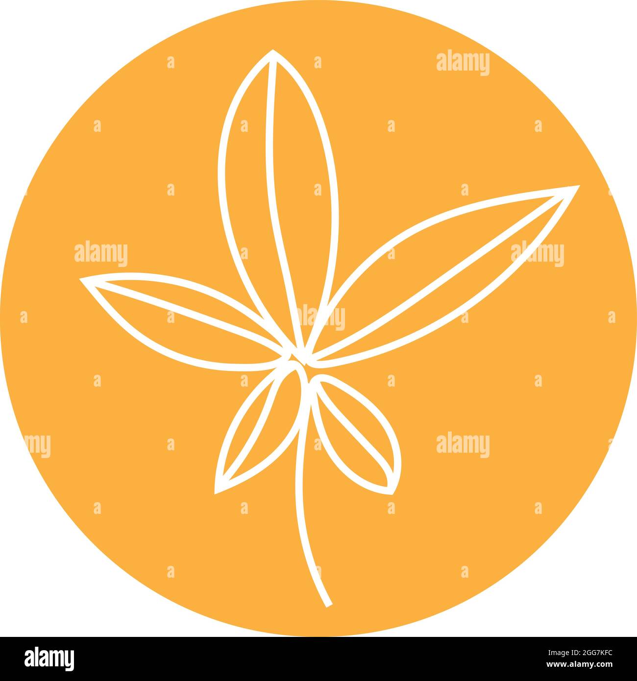 Yellow leaf, icon illustration, vector on white background Stock Vector ...