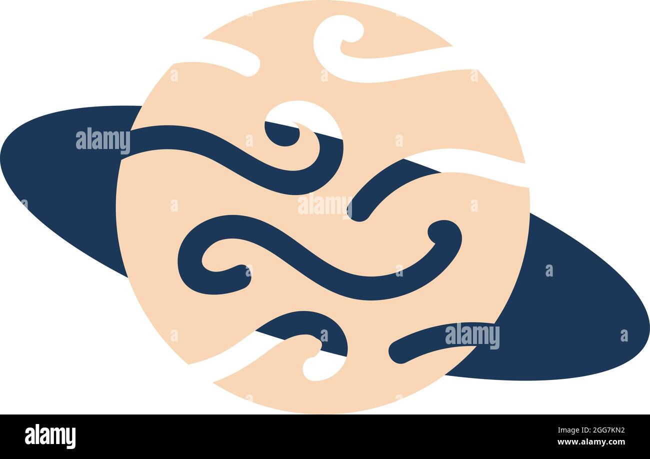 Planet Jupiter, icon illustration, vector on white background Stock ...