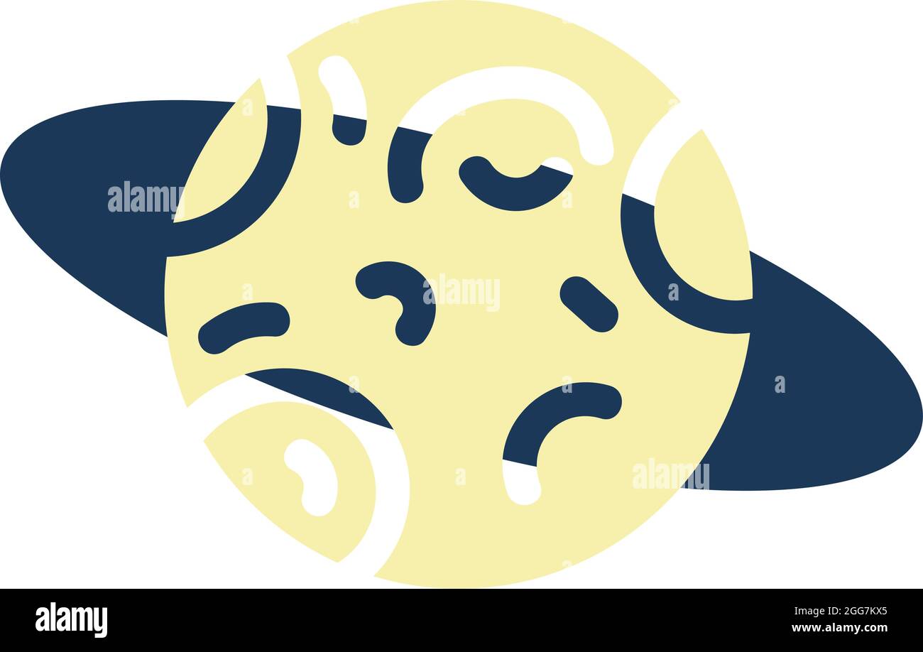 Yellow planet, icon illustration, vector on white background Stock ...