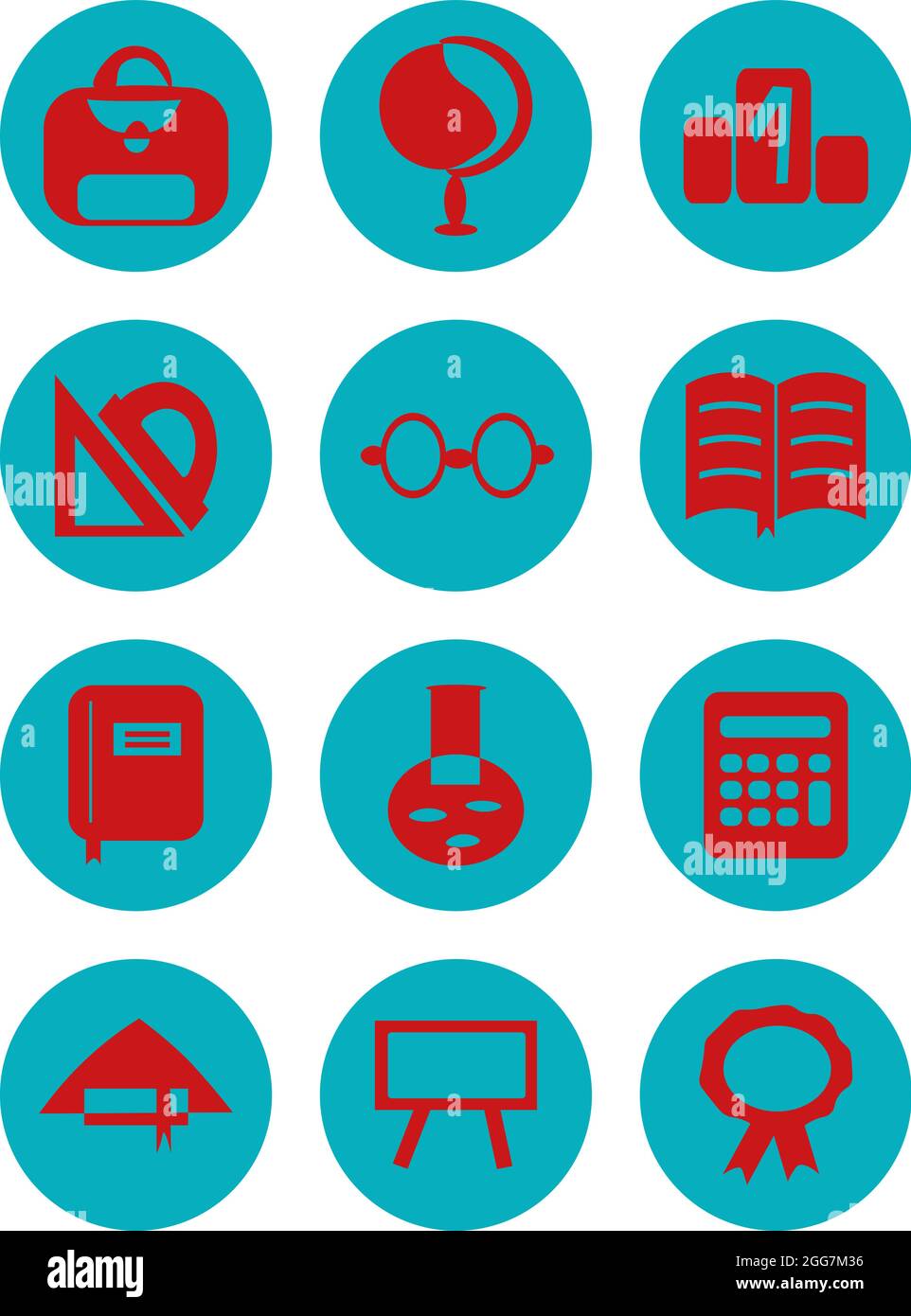 School study, icon illustration, vector on white background Stock ...