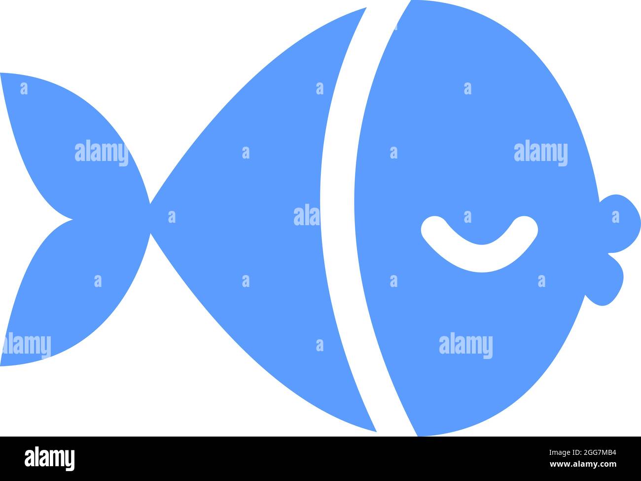 Blue sea fish, icon illustration, vector on white background Stock ...