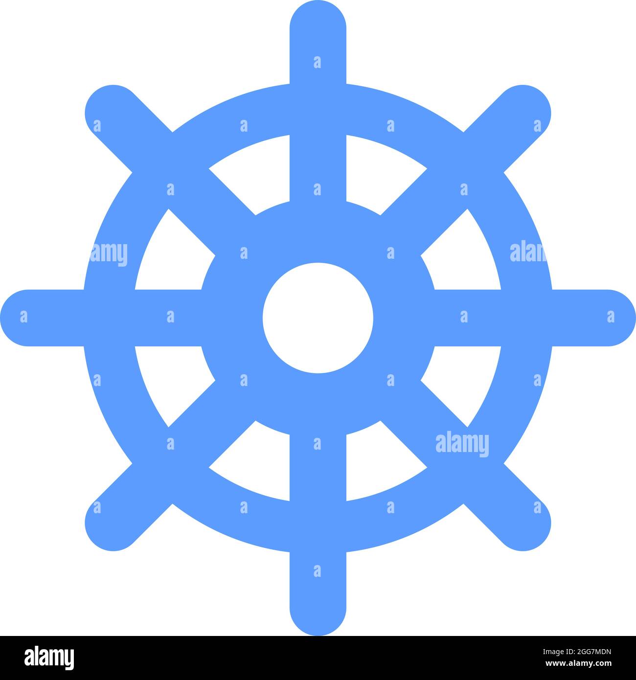 Blue ship wheel, icon illustration, vector on white background Stock ...