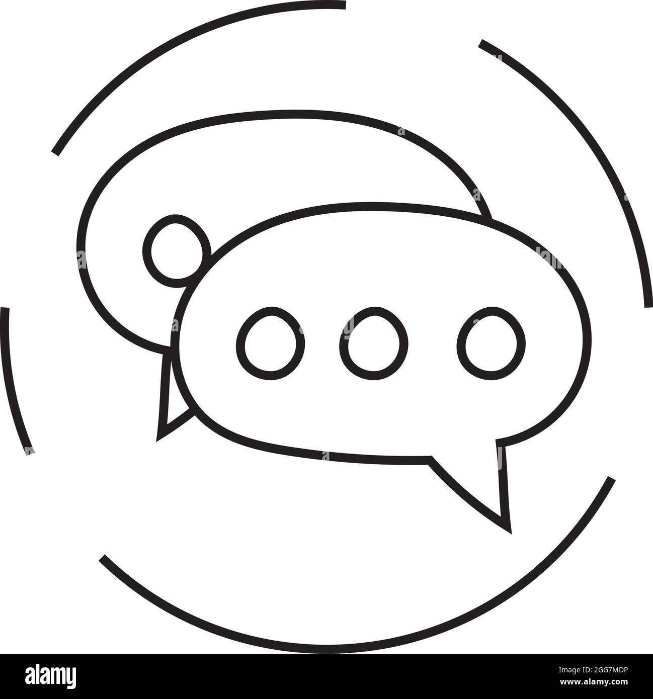 Message bubble, icon illustration, vector on white background Stock ...
