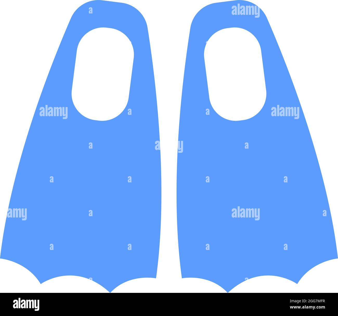 Blue swimming fins, icon illustration, vector on white background Stock ...