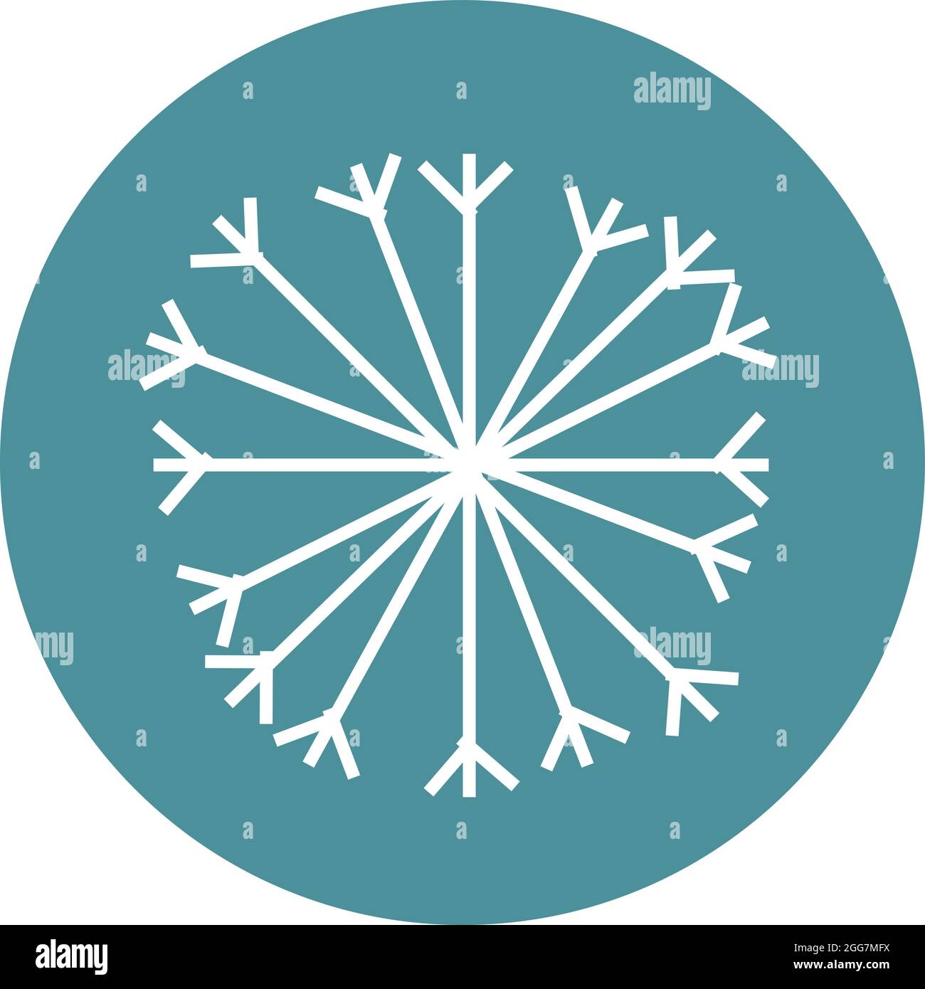 White simple snowflake, icon illustration, vector on white background ...