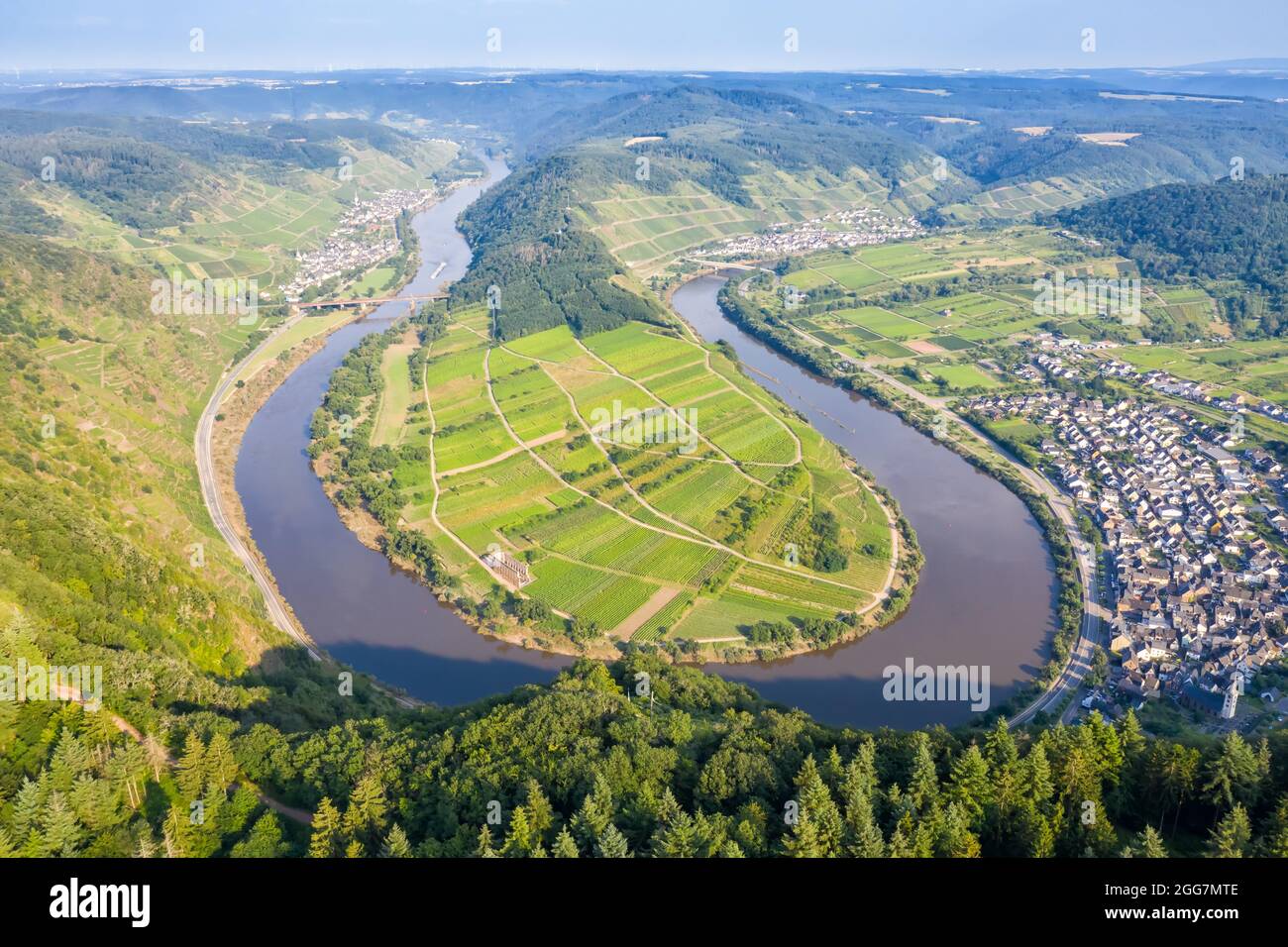 Moselle loop Calmont Mosel river landscape nature in Bremm Germany ...