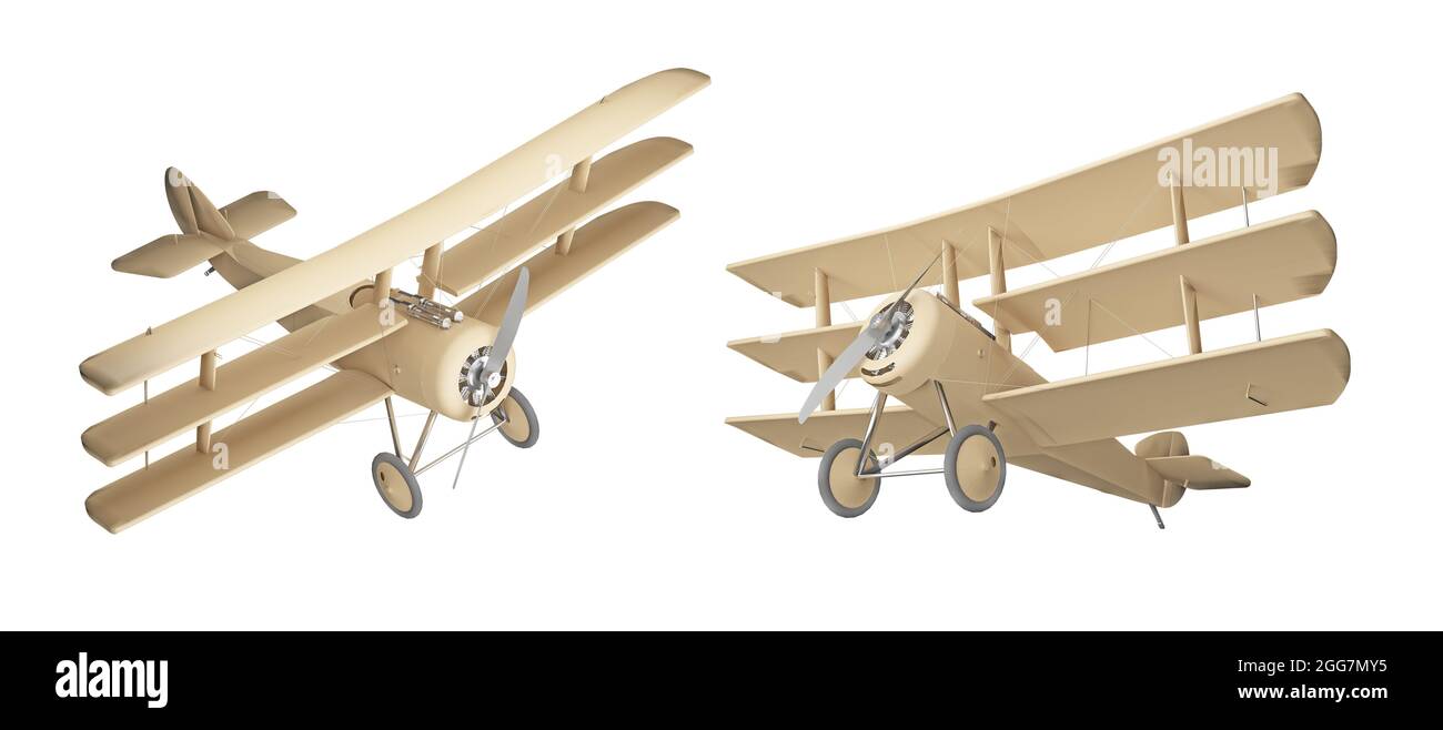 ancient aircraft model isolated on white. 3d rendering Stock Photo - Alamy