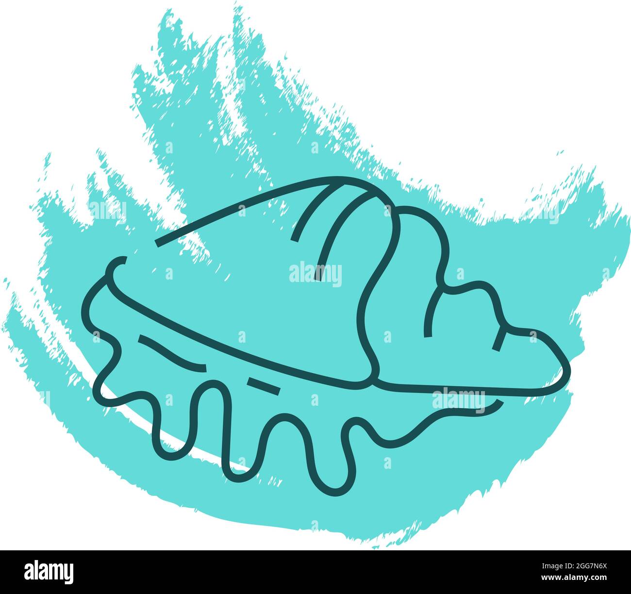 Big blue seashell, icon illustration, vector on white background Stock ...