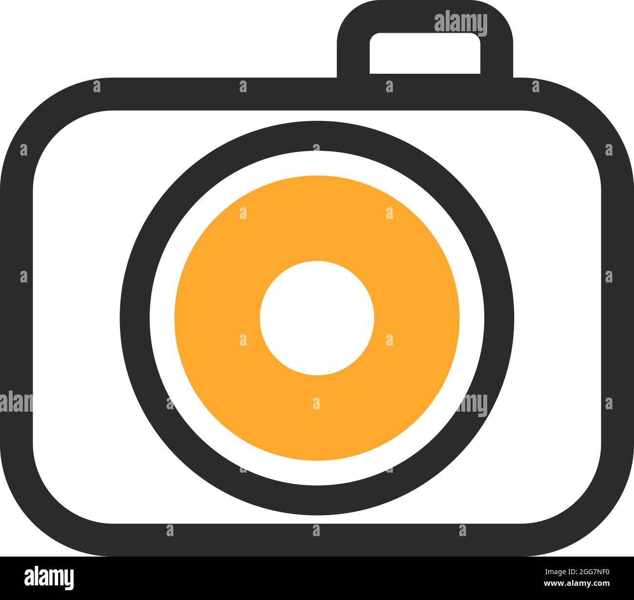Yellow camera, icon illustration, vector on white background Stock ...
