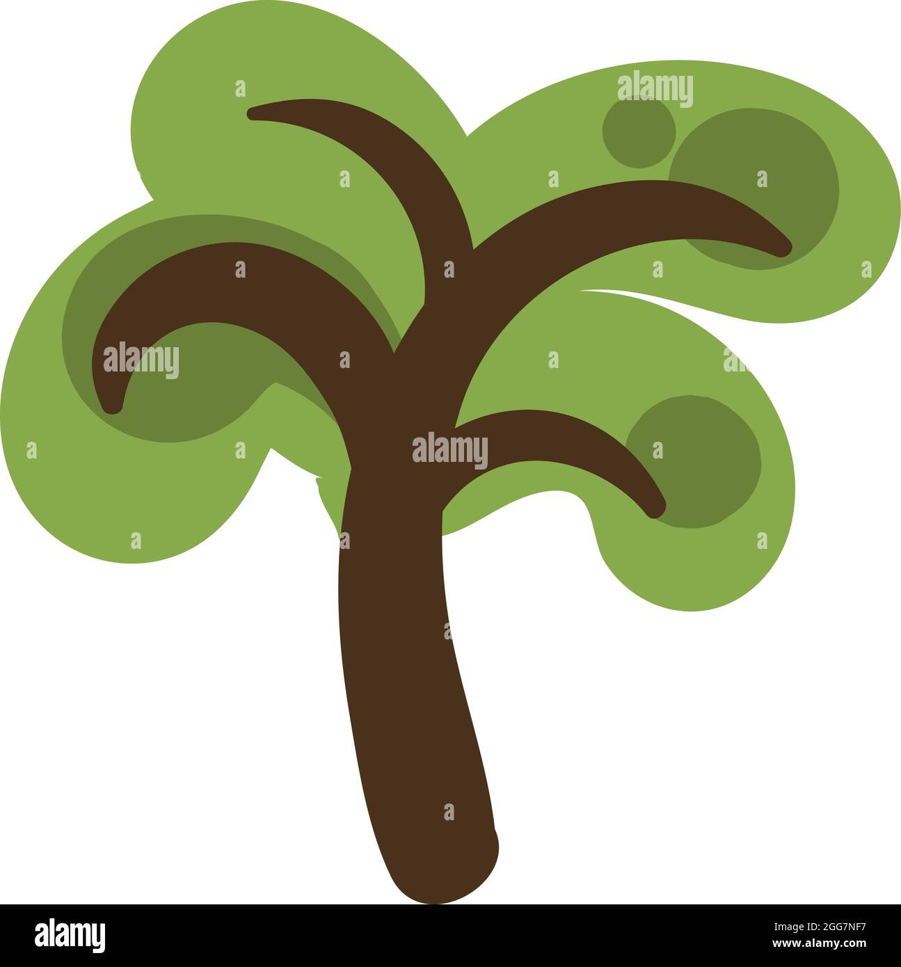 Pecan tree, icon illustration, vector on white background Stock Vector ...
