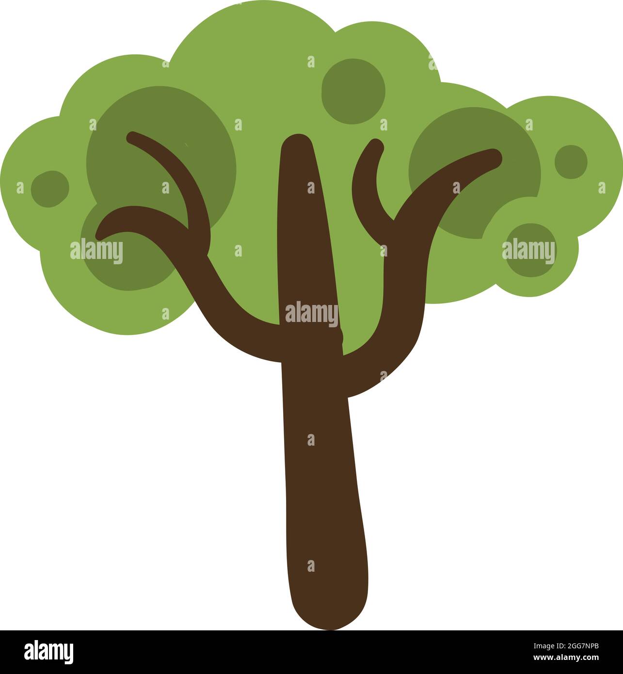 Curry tree, icon illustration, vector on white background Stock Vector ...