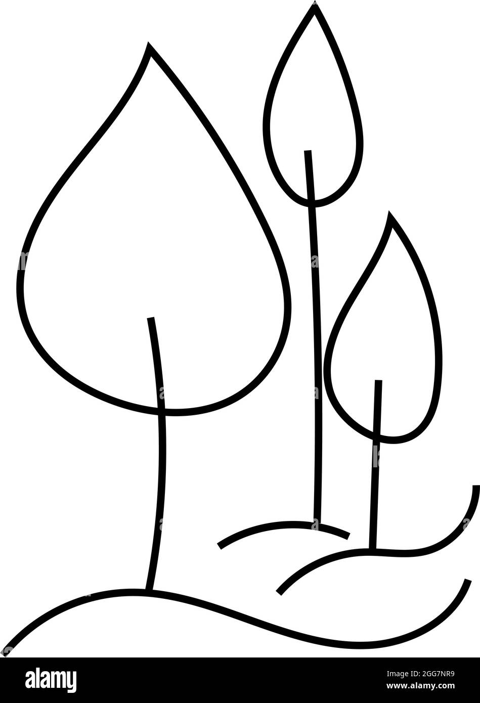 Three trees vector vectors hi-res stock photography and images - Alamy