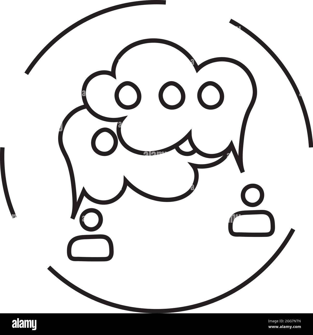 Two person conversation, icon illustration, vector on white background ...