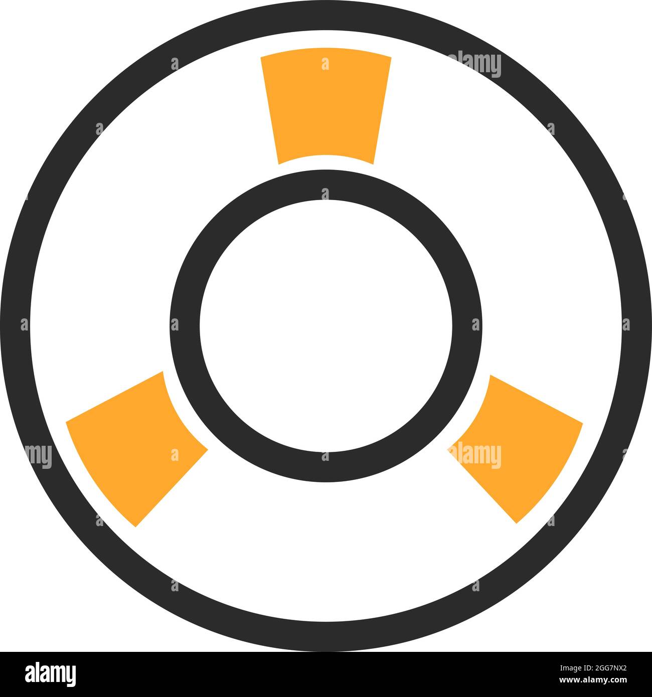 Yellow life buoy, icon illustration, vector on white background Stock ...