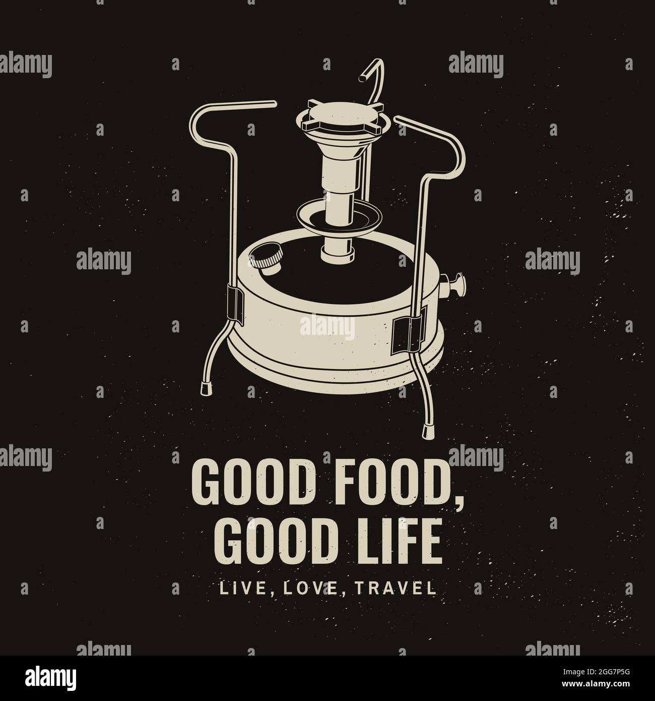 Good food good life. Live, love, travel. Vector illustration. Concept ...