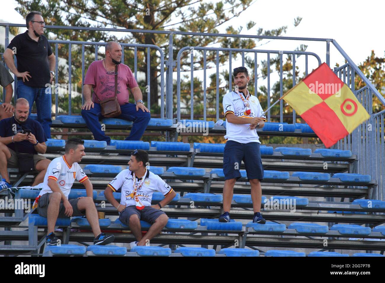ACR Messina fans with their flags during the Italian Football League ...
