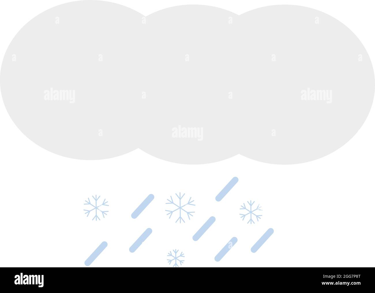 Cloud of heavy wet snow, icon illustration, vector on white background ...