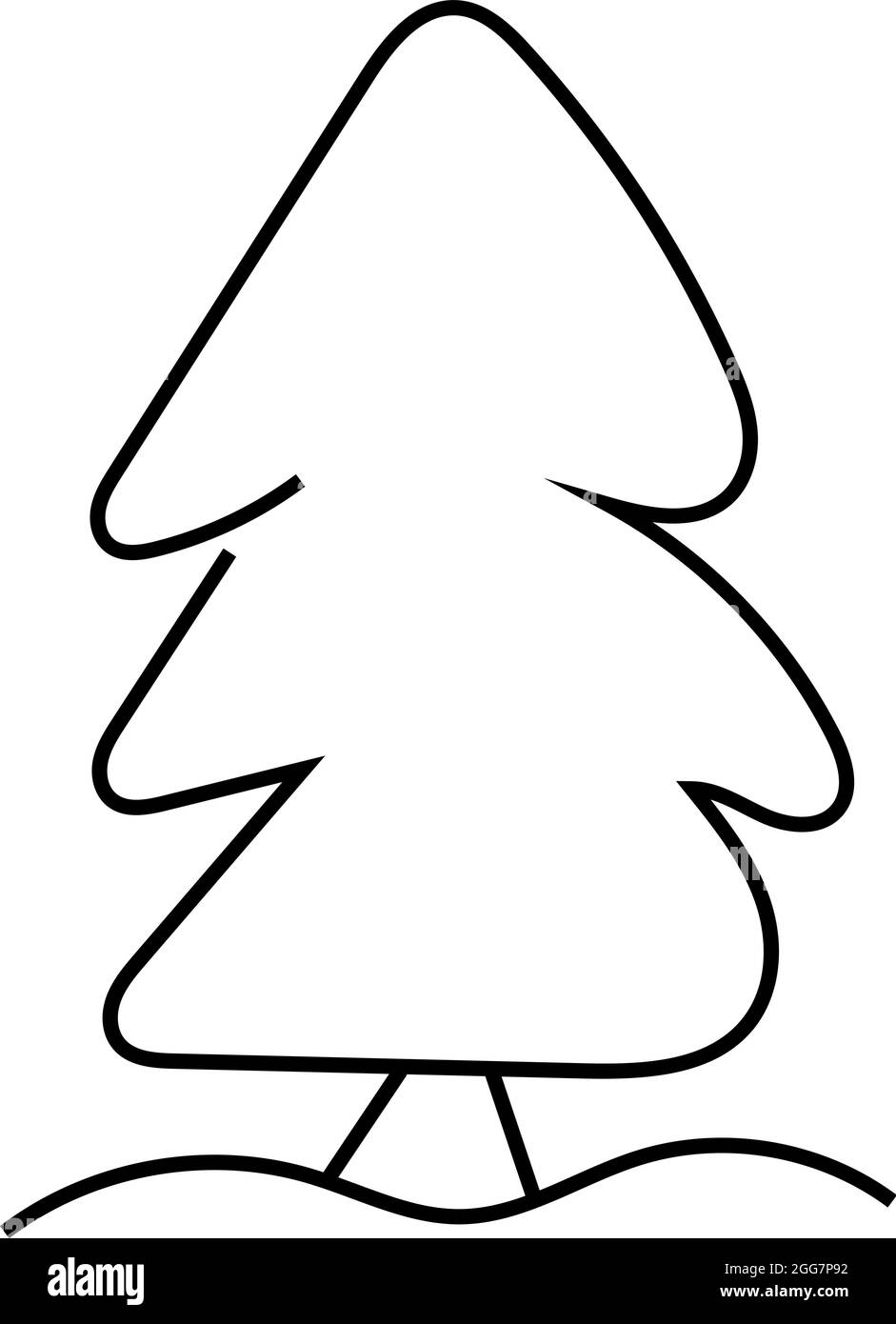 Simple spruce tree, icon illustration, vector on white background Stock ...