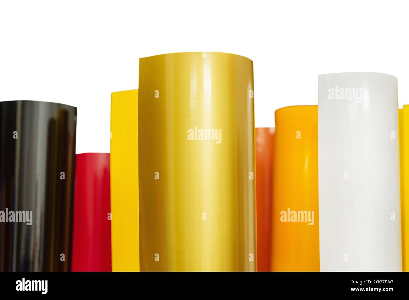 adhesive colored films isolated on white background. Plotter film ...