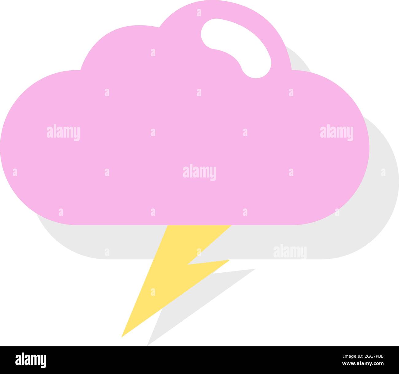 Thunder clouds, icon illustration, vector on white background Stock ...