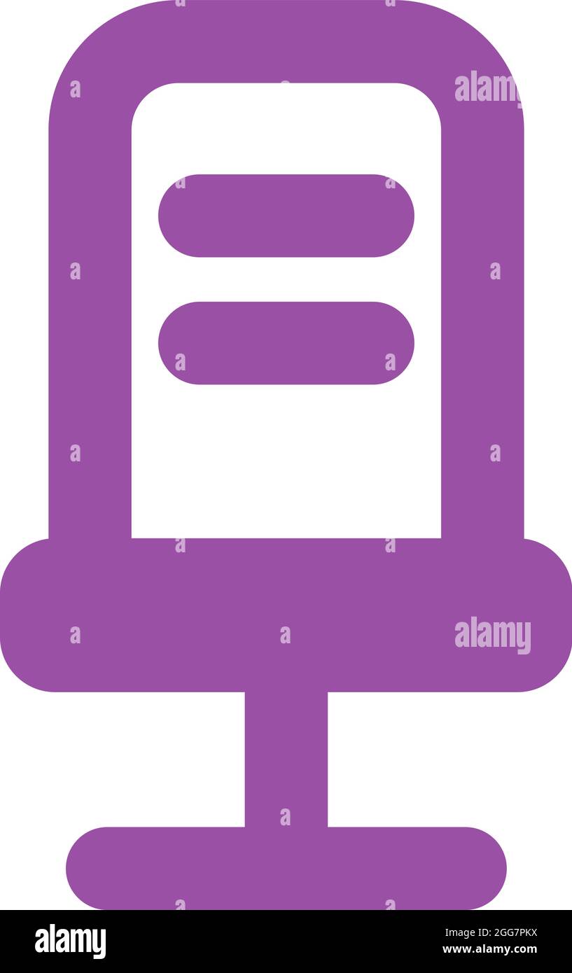 Purple office chair, icon illustration, vector on white background ...