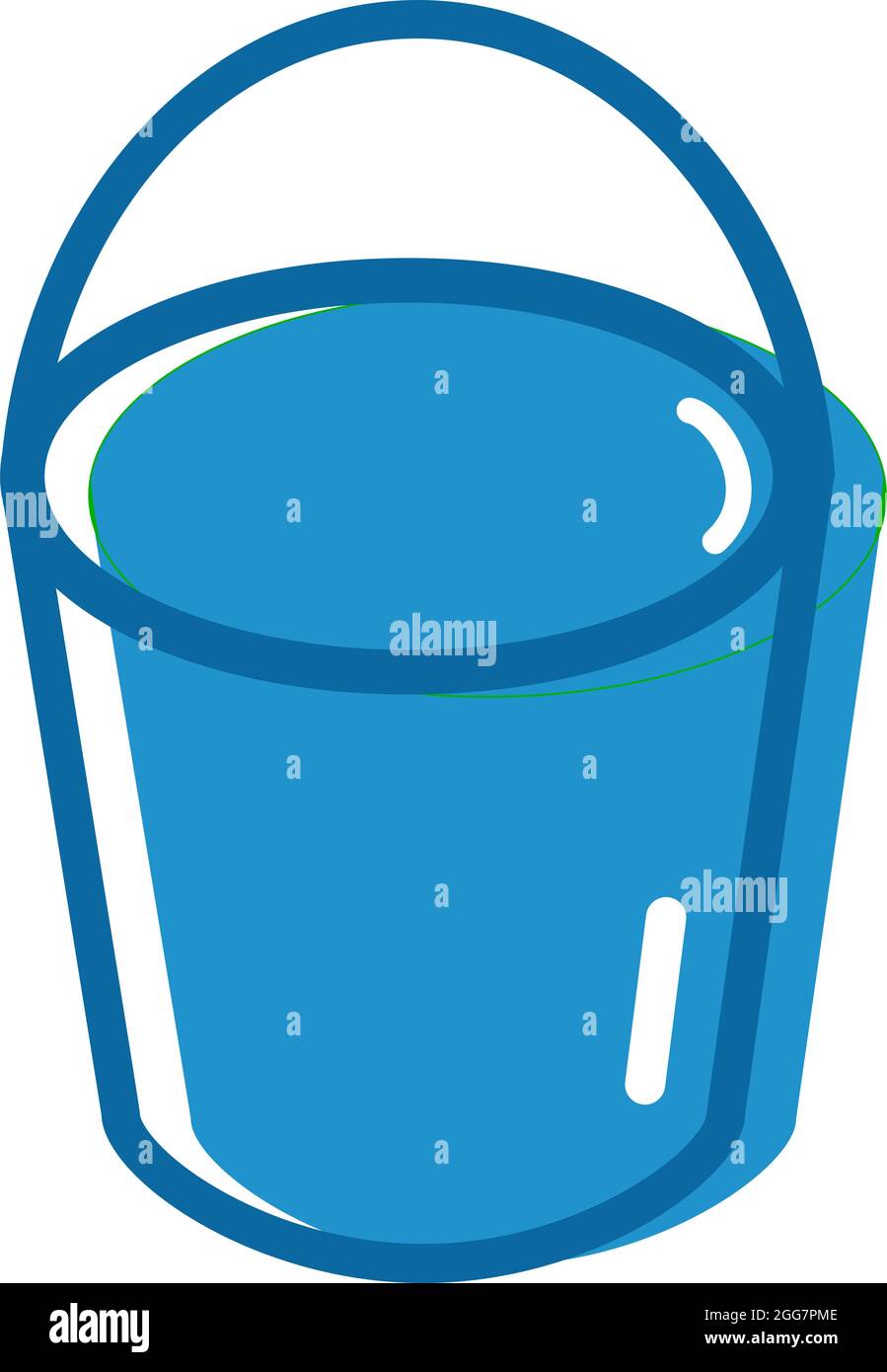 Blue bucket, icon illustration, vector on white background Stock Vector ...