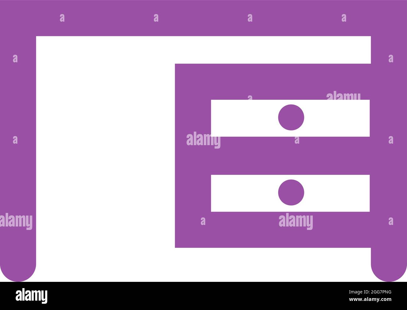 Purple desk, icon illustration, vector on white background Stock Vector ...
