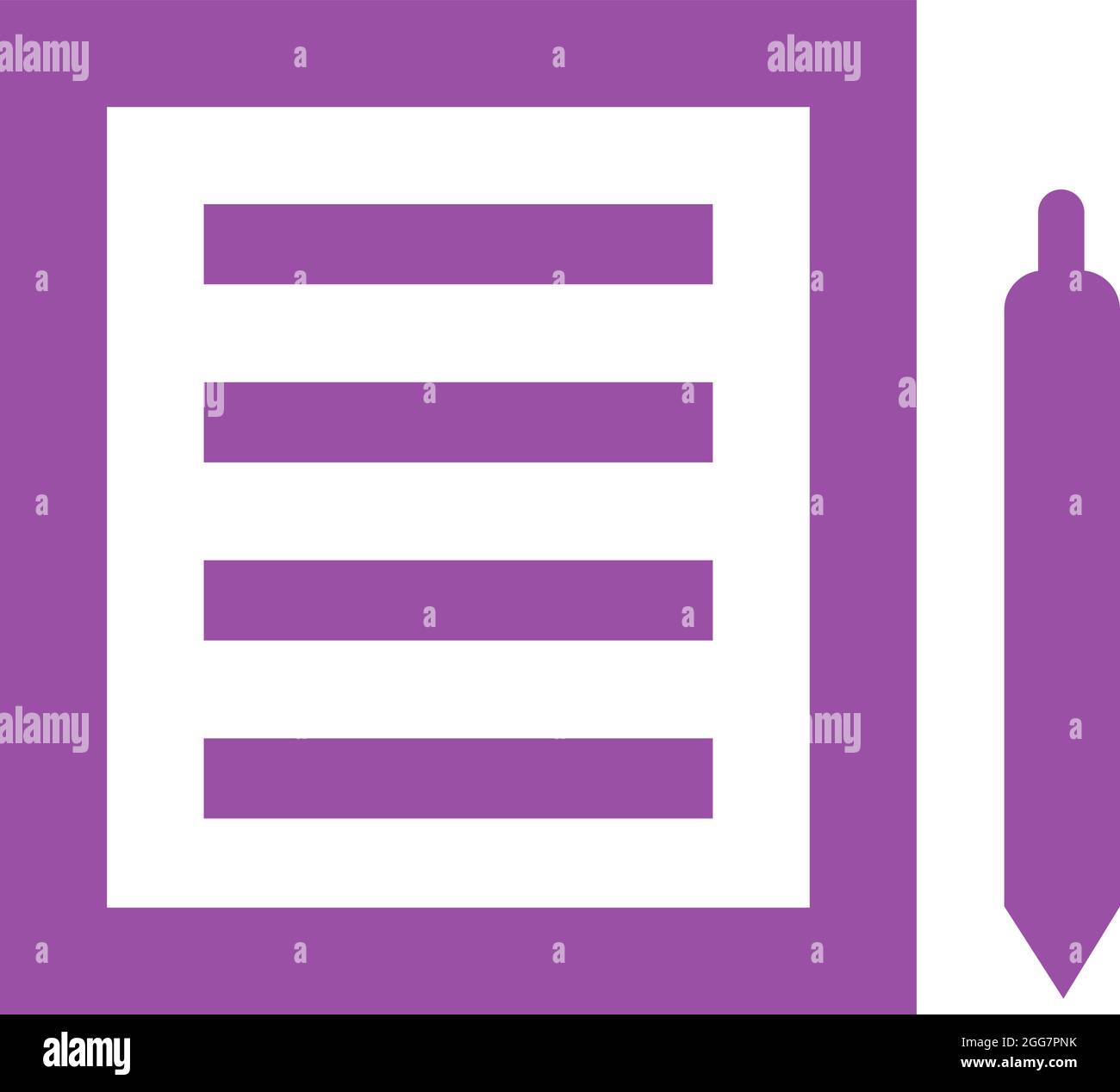 Purple document, icon illustration, vector on white background Stock ...