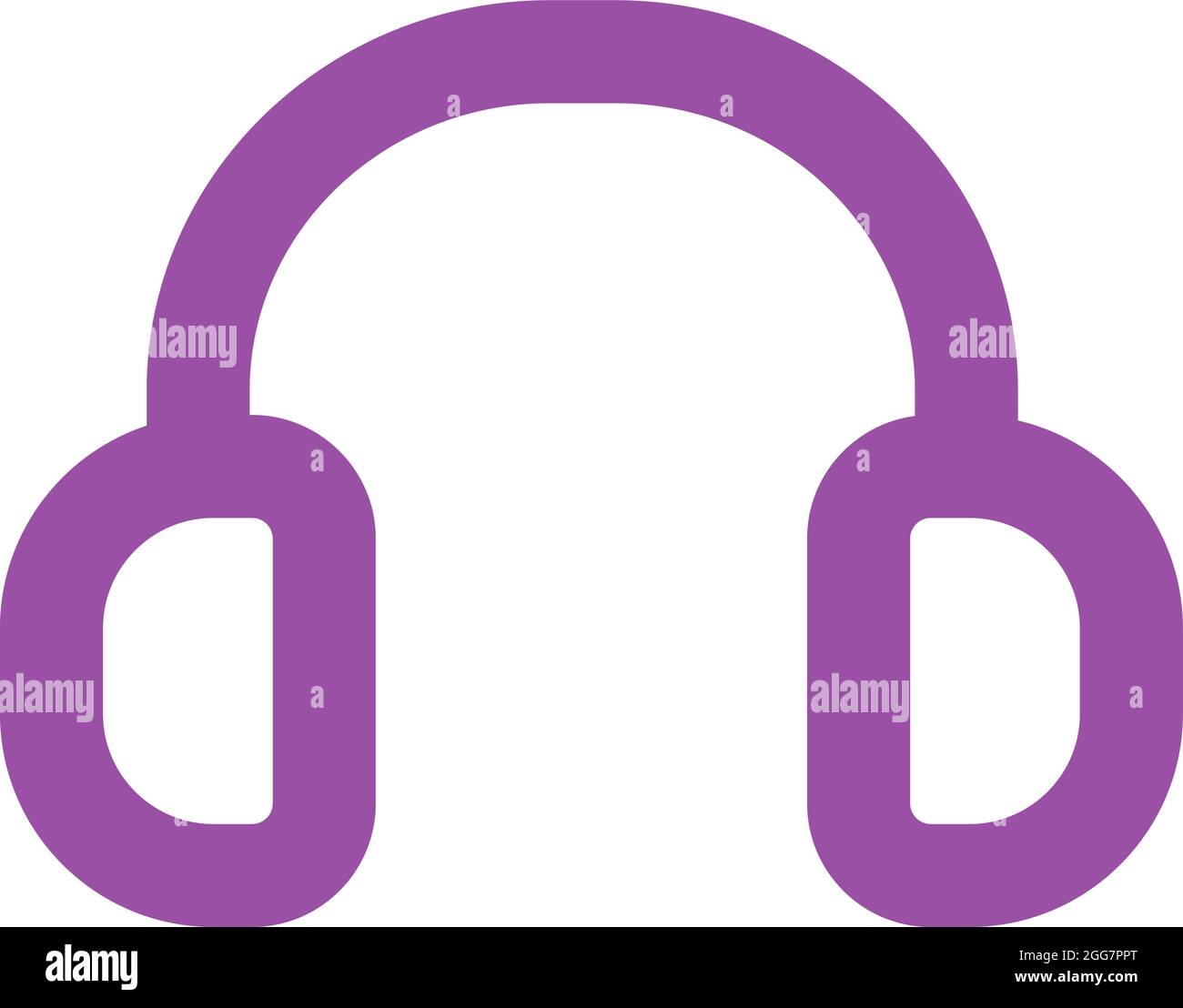 Purple headphones, icon illustration, vector on white background Stock ...