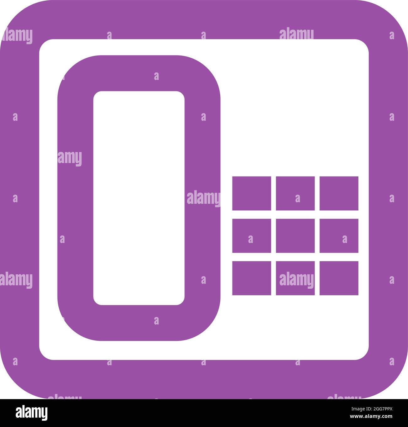 Purple telephone, icon illustration, vector on white background Stock ...