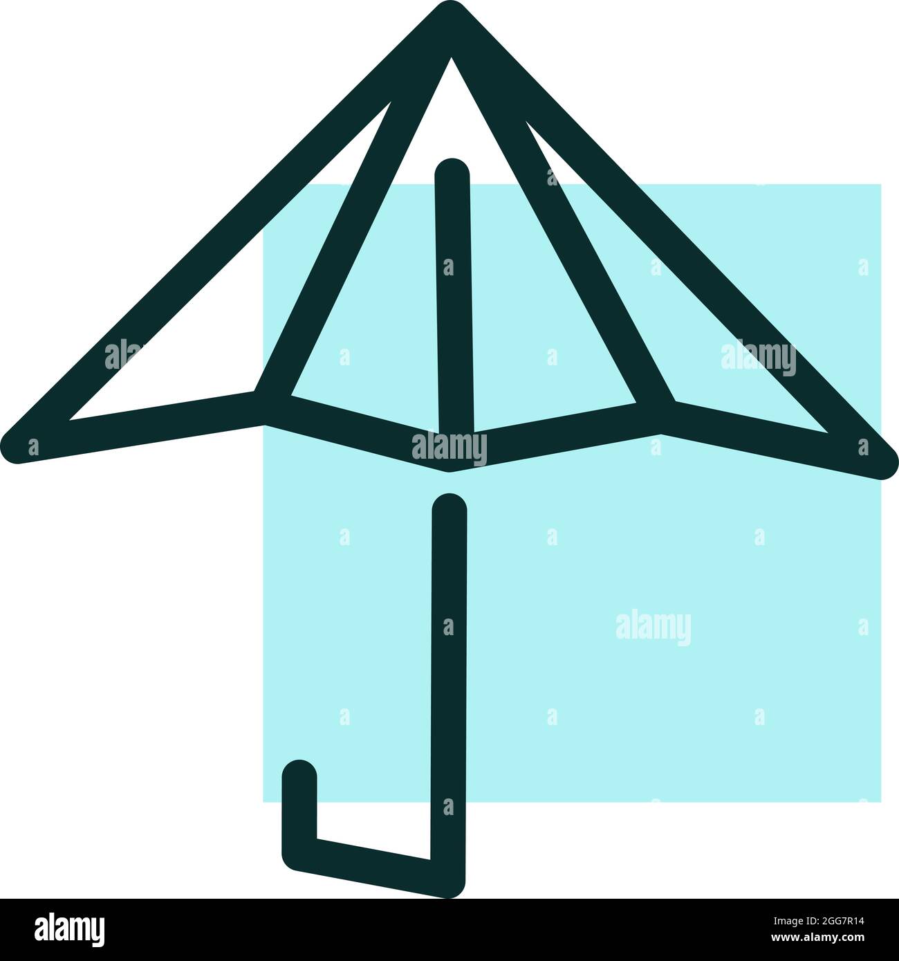 High wind umbrella, icon illustration, vector on white background Stock ...