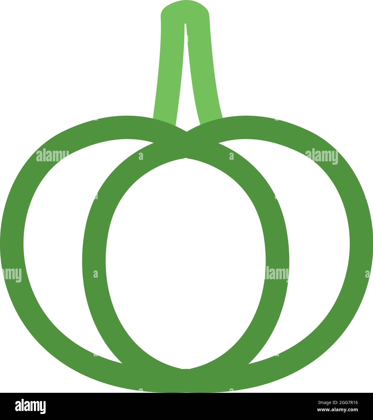 Green pumpkin, icon illustration, vector on white background Stock ...