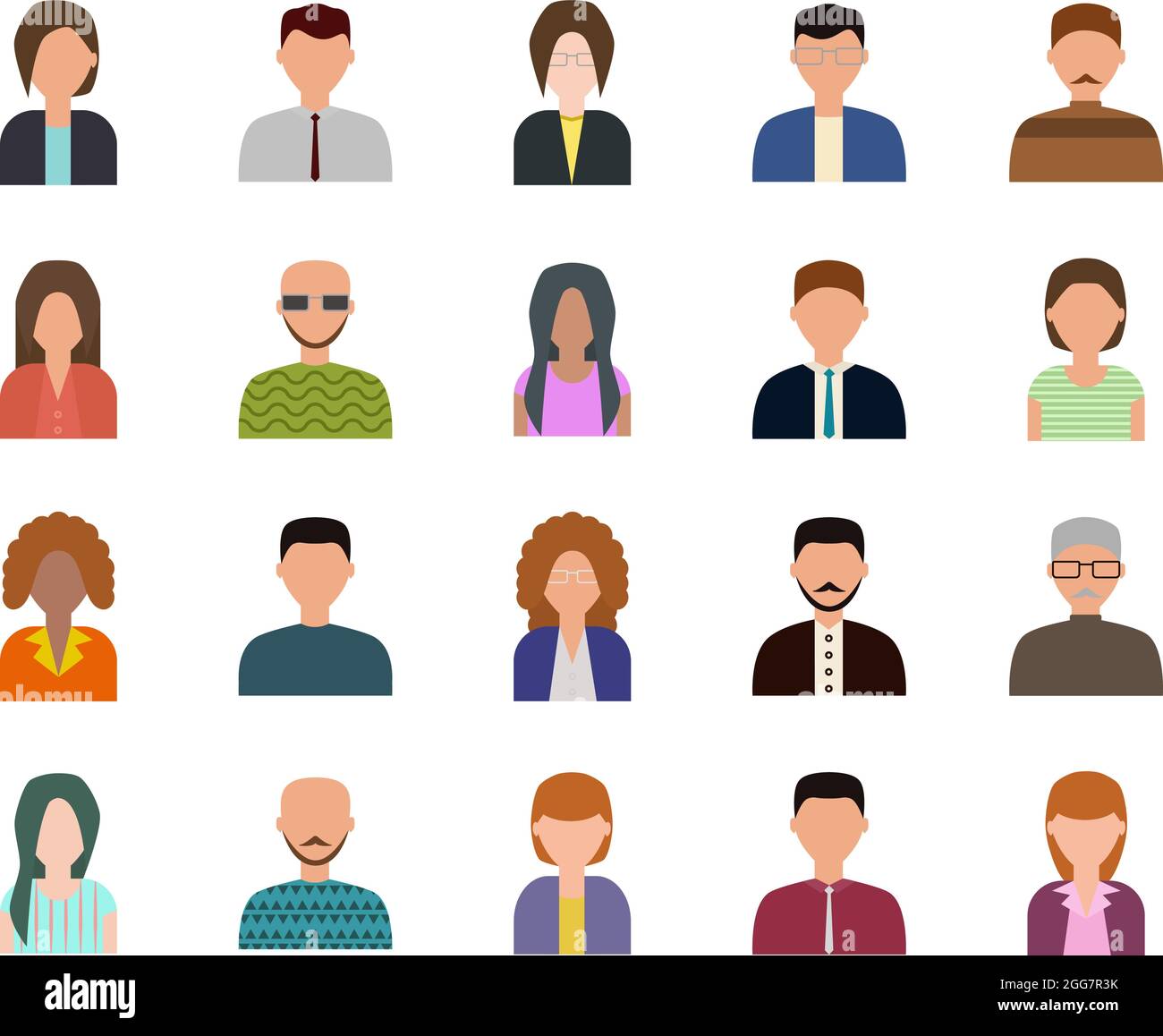 People avatars, illustration, on a white background Stock Vector Image ...