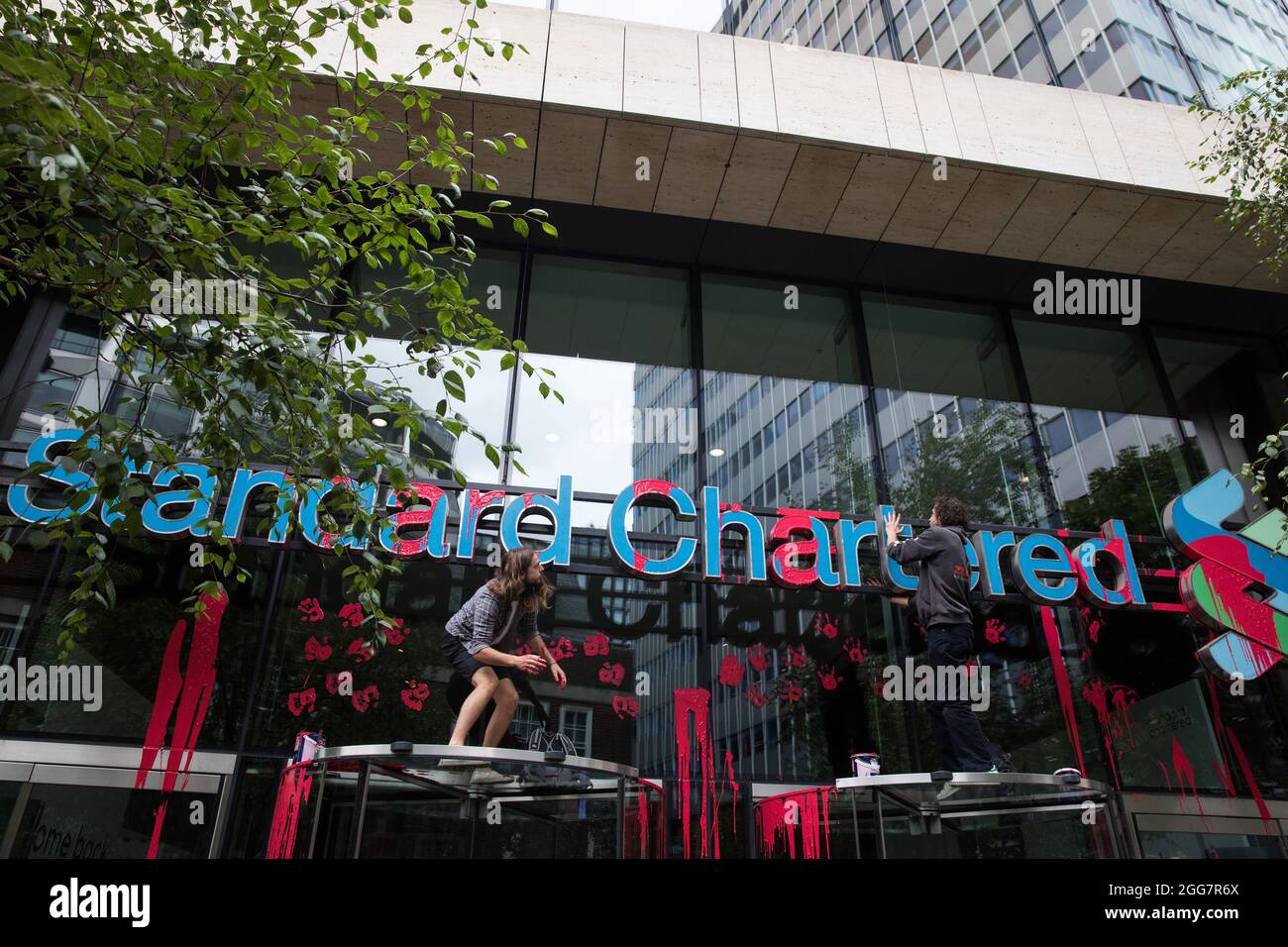 Standard chartered red paint hi-res stock photography and images - Alamy