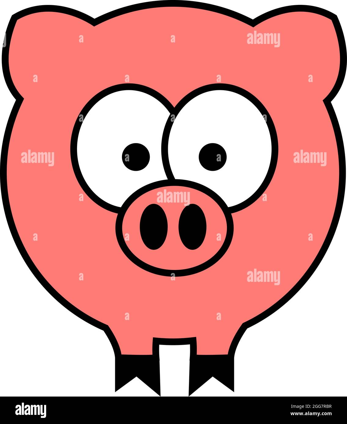 Pink cute pig, illustration, on a white background Stock Vector Image ...
