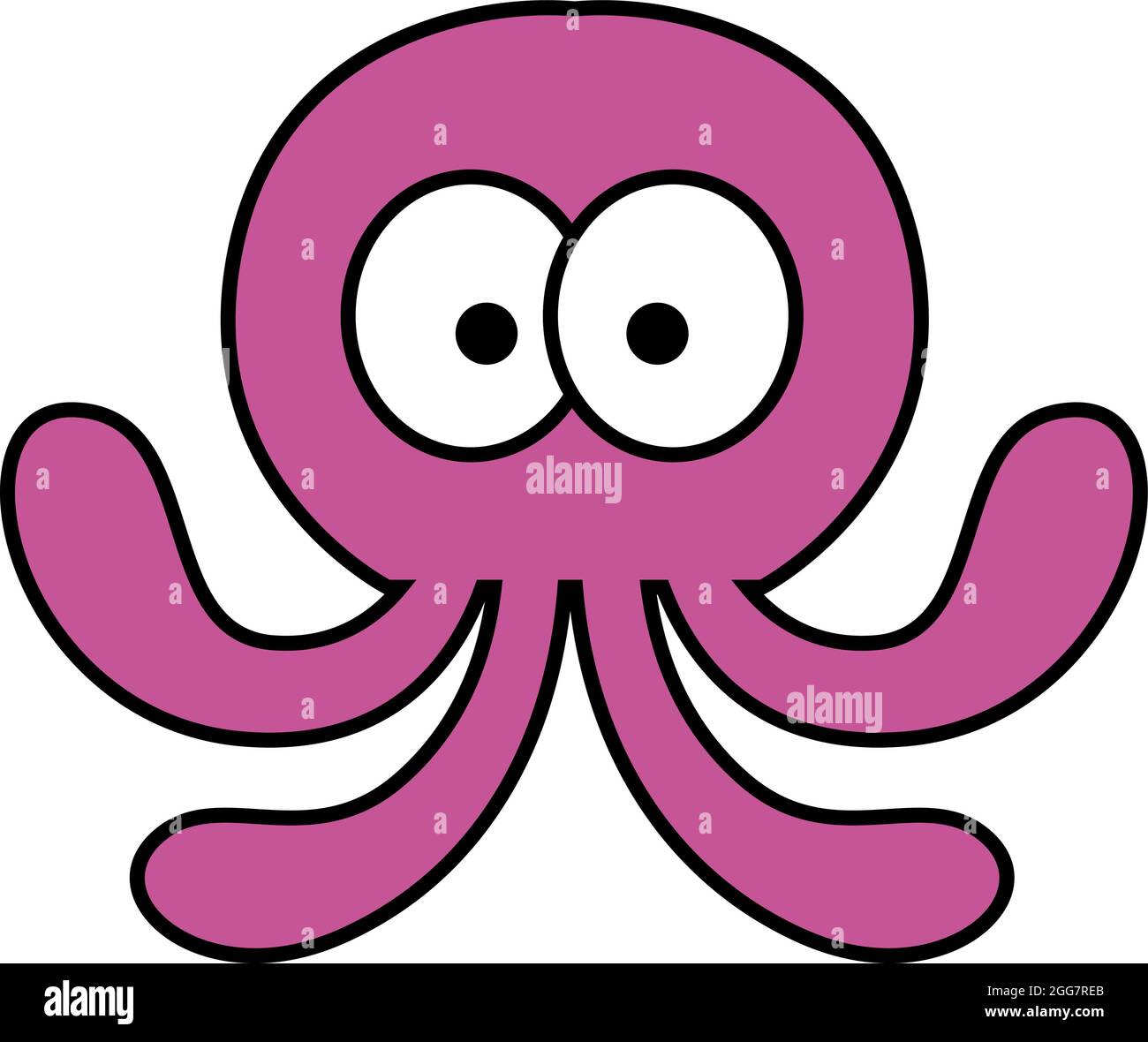 Pink octopus, illustration, on a white background Stock Vector Image ...