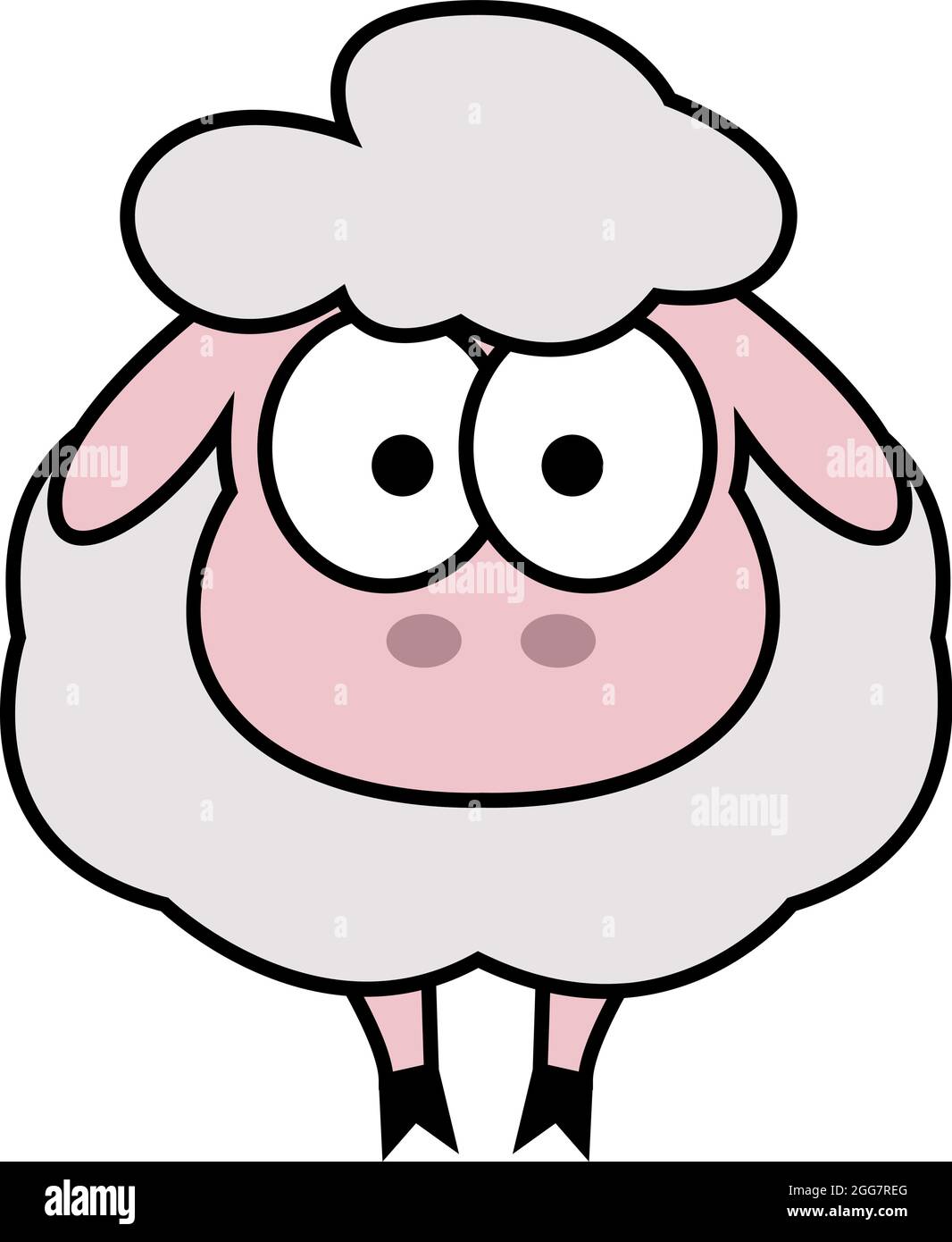 White sheep, illustration, on a white background Stock Vector Image ...