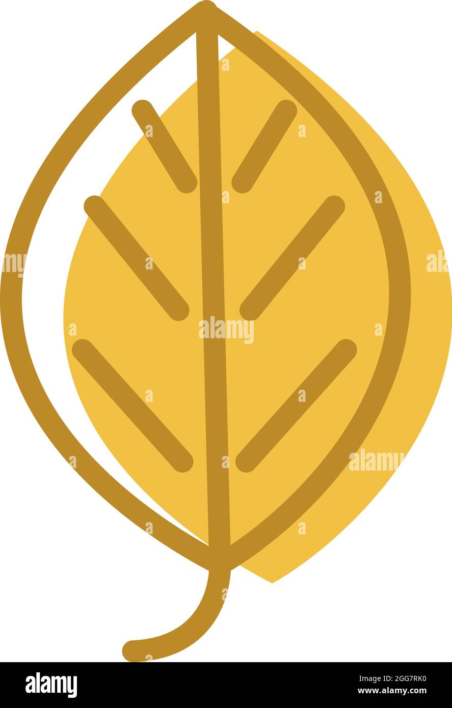 Round yellow leaf, illustration, on a white background Stock Vector ...