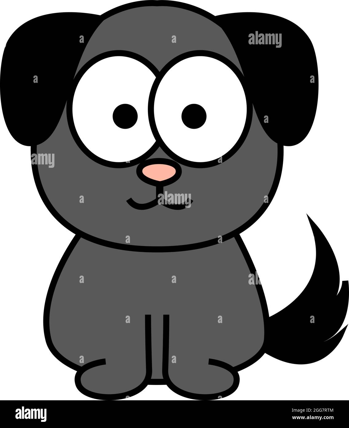 Grey dog, illustration, on a white background Stock Vector Image & Art ...