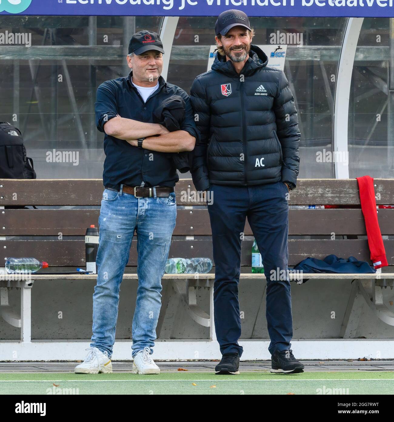 Den Haag, 27-08-2021, HC HGC, Tulp Hoofdklasse Hockey Heren, Seizoen 2021-2022. Paul van Ass and ...