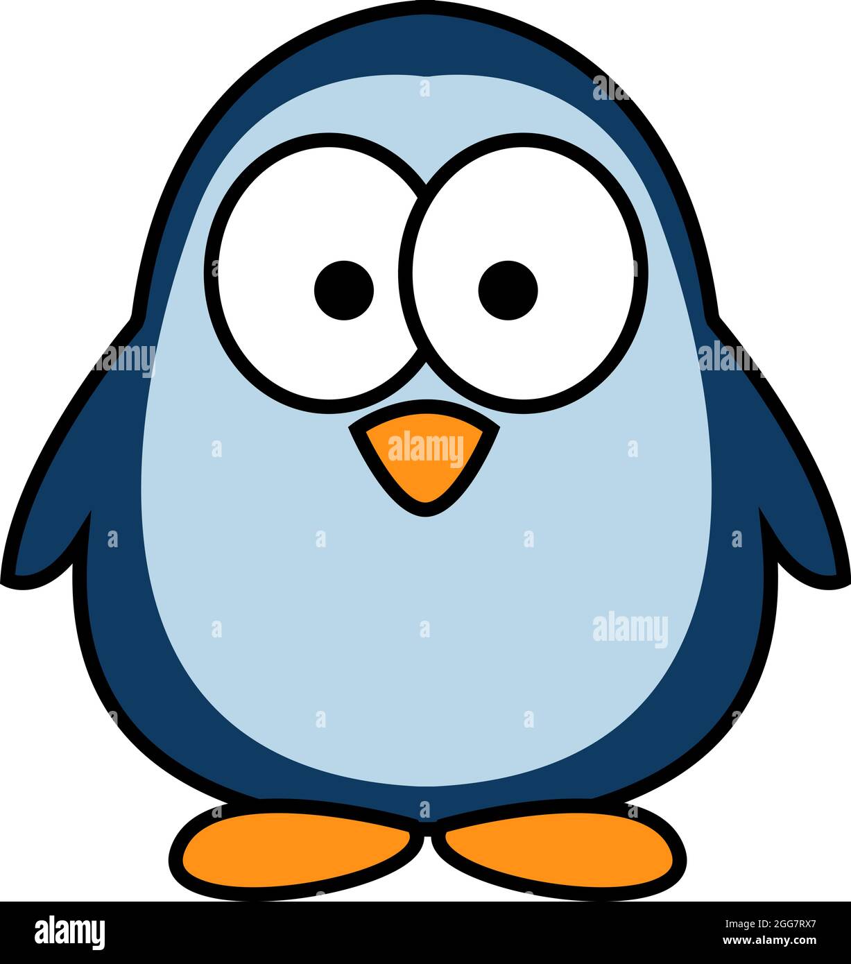 Blue penguin, illustration, on a white background Stock Vector Image ...