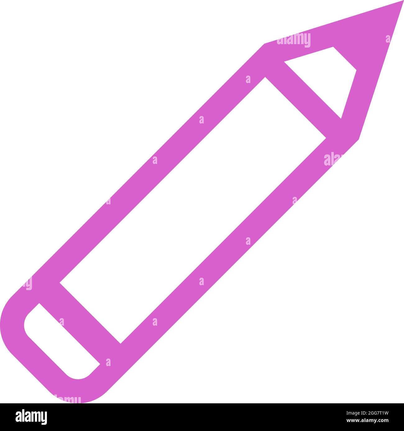 Purple pencil, illustration, on a white background Stock Vector Image ...
