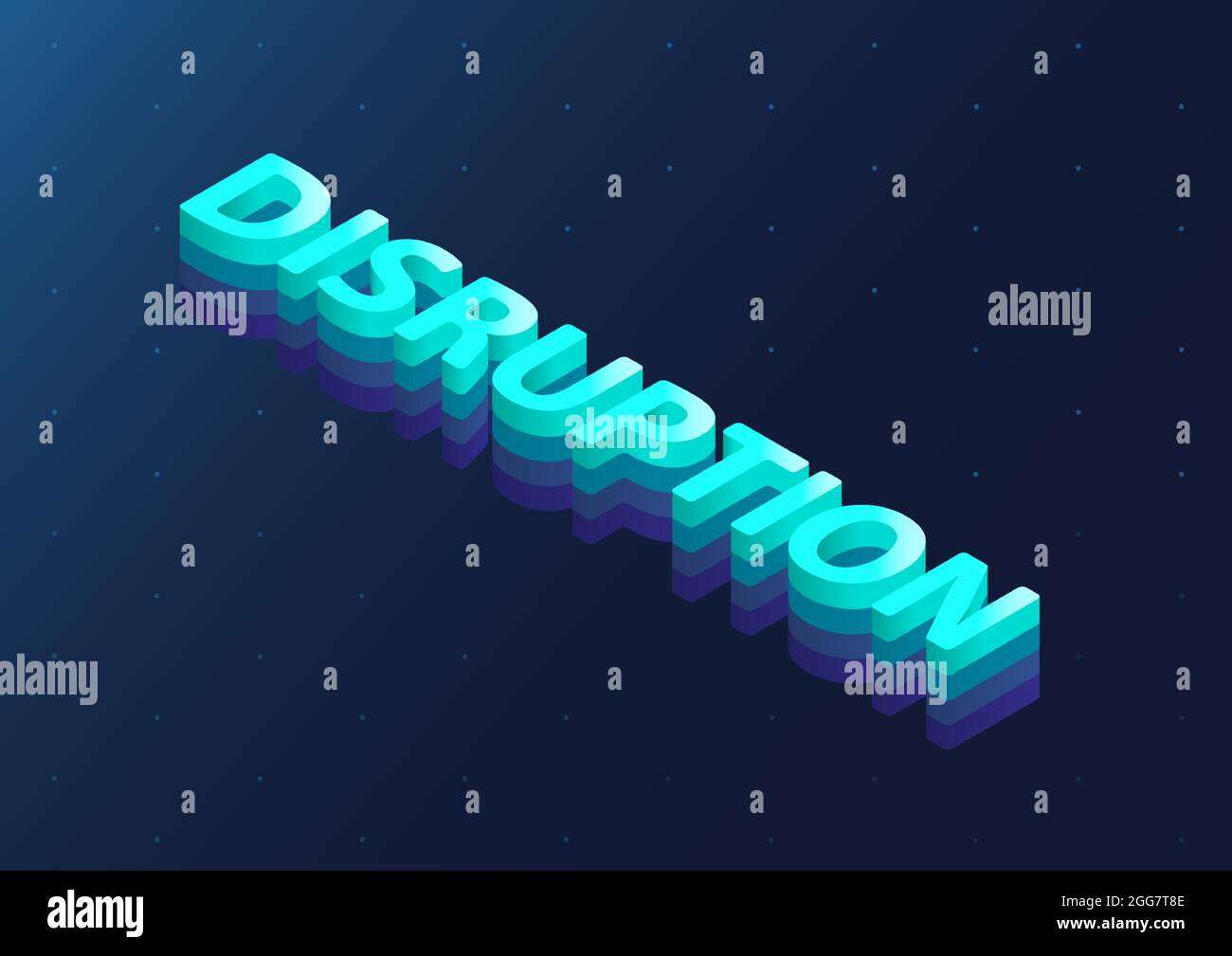 3d isometric word Disruption as vector illustration. Disruption concept ...