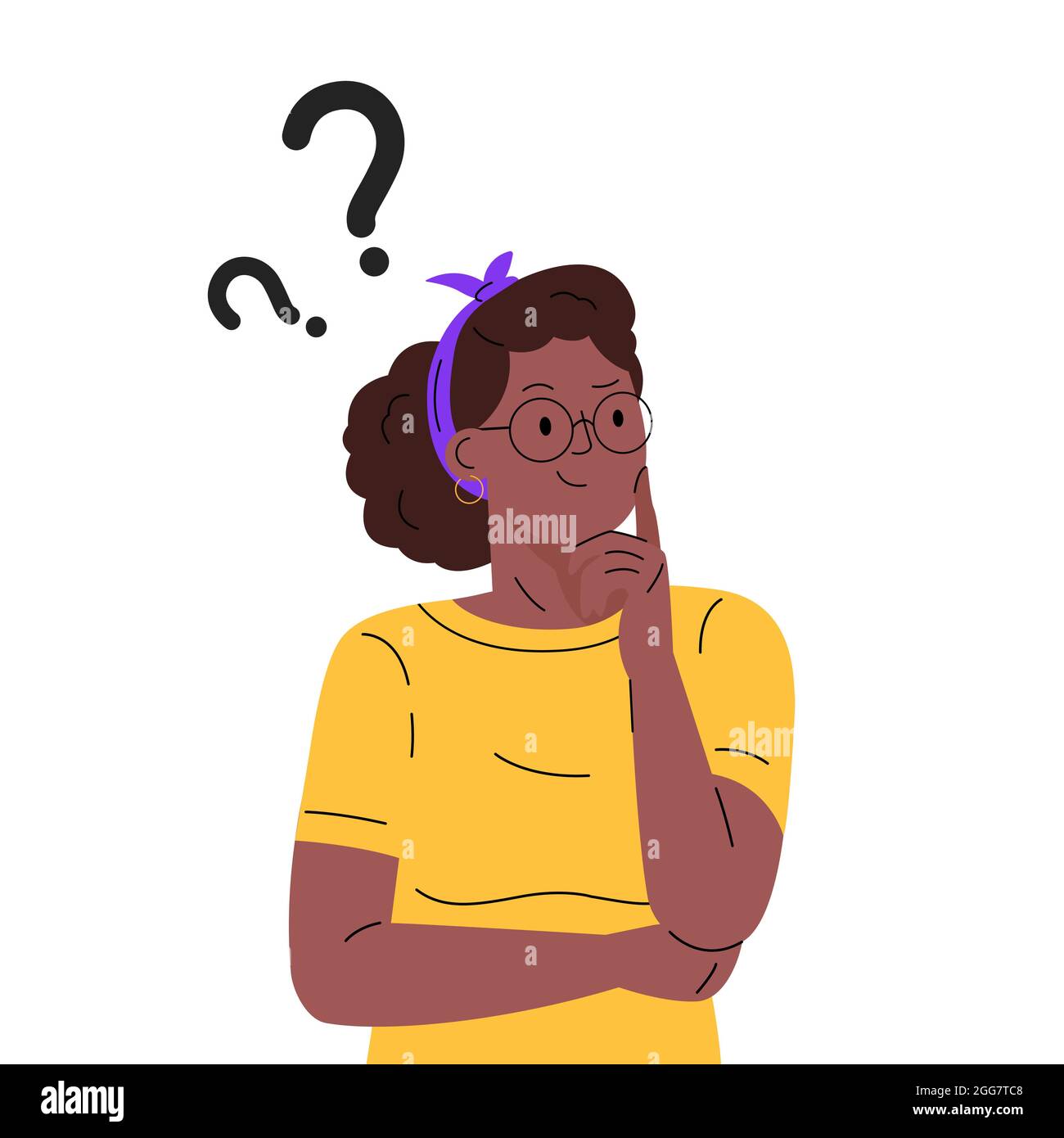 Thinking woman character Stock Vector Image & Art - Alamy