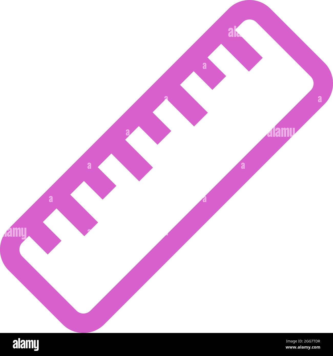 Purple ruler, illustration, on a white background Stock Vector Image ...