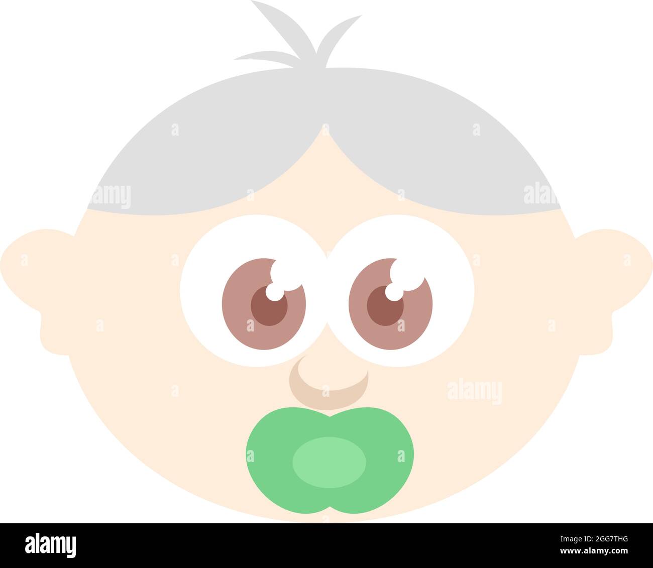 Baby with grey hair, illustration, on a white background Stock Vector ...